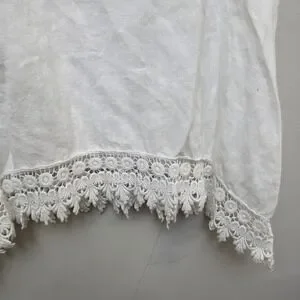 Terzo Millennio | Tops | Terzo Millennio White Linen Crocheted Lace ...